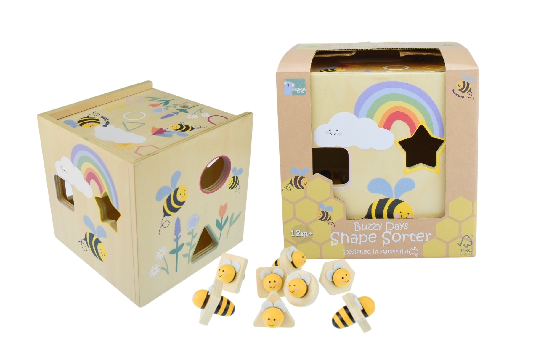 Buzzy Days Bee Shape Sorter – A.W. Smith & Sons Gift & Homewares